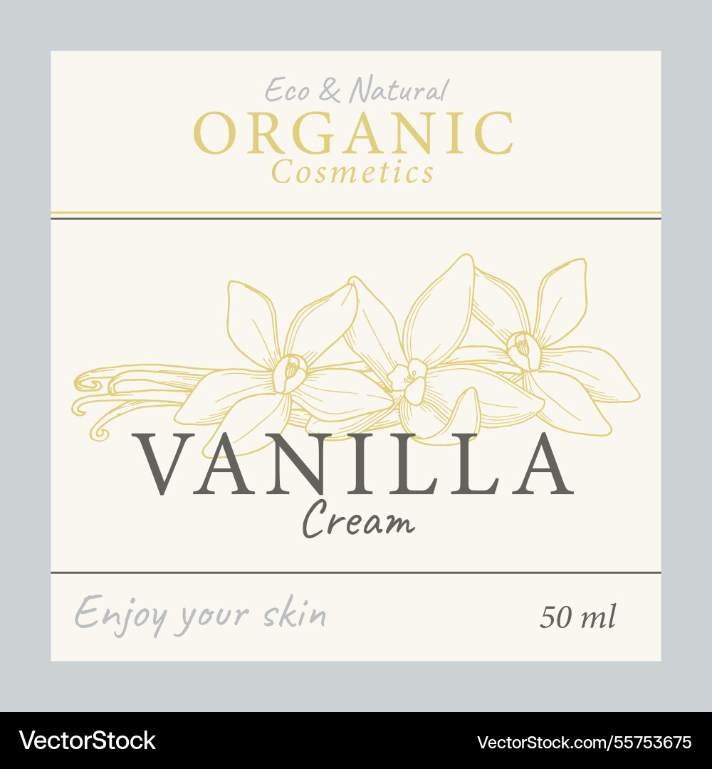 Vanilla-scented cream label Royalty Free Vector Image