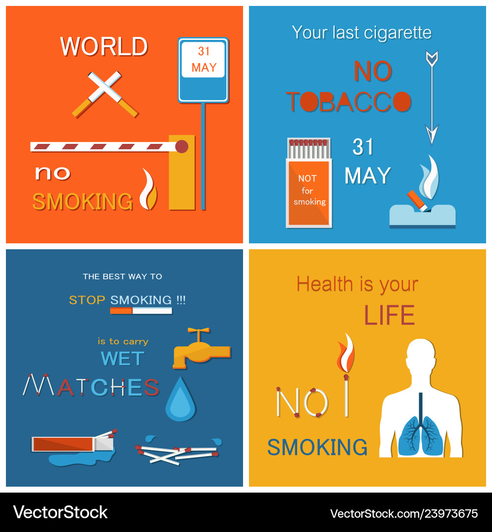 Welt kein Tabak Tag setzen um zu rauchen Vektorbild