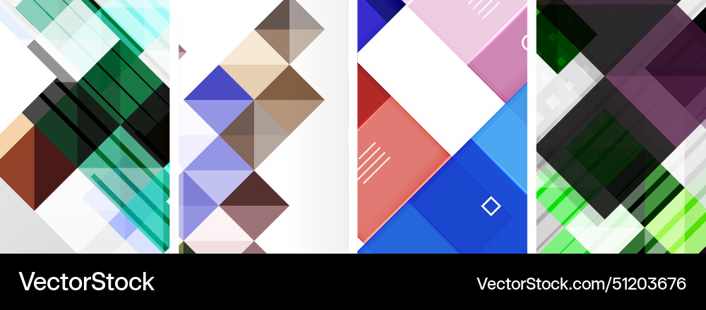 A set of four different colored squares on a white