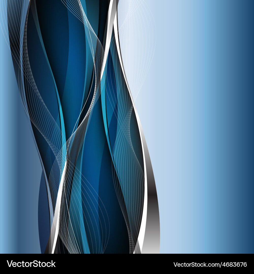 Abstract Blue Data Waves Royalty Free Vector Image