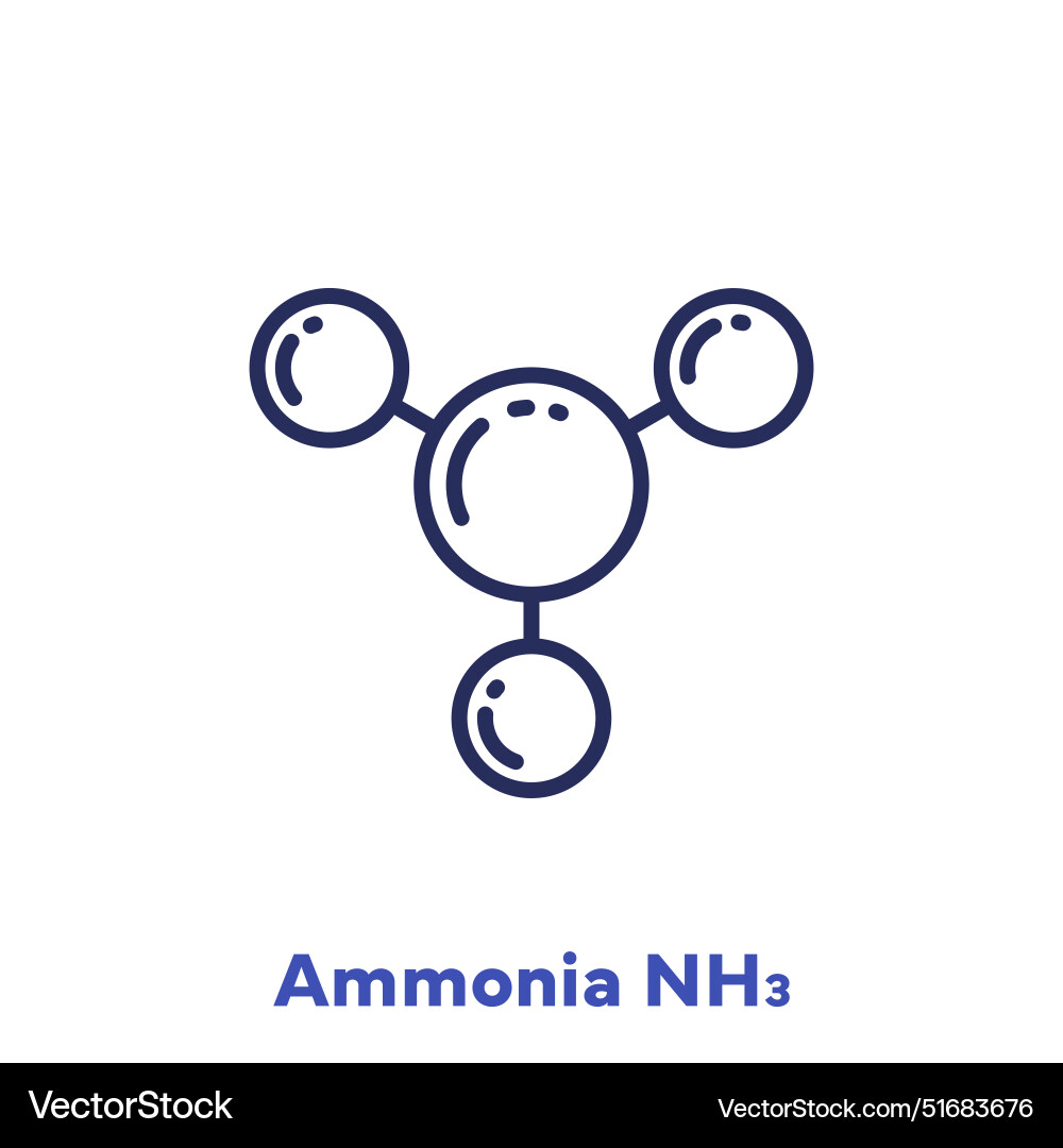 Ammonia nh3 molecule line icon Royalty Free Vector Image Ammonia nh3 molecule line icon Royalty Free Vector Image