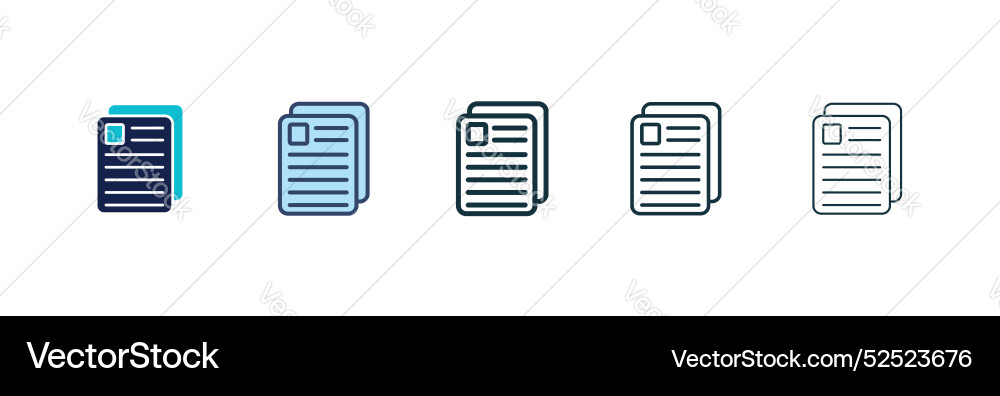 Content icon set black filled and outlined style Vector Image