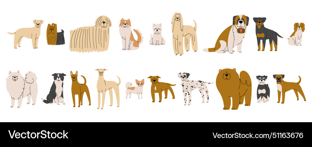 Dogs collection 2 Royalty Free Vector Image - VectorStock