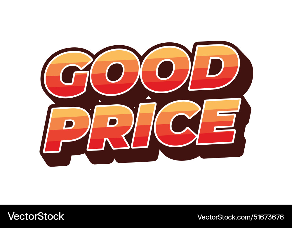 Good price text effect in 3d look with colors Vector Image