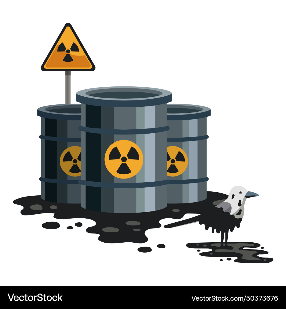Hazardous radioactive waste pollution environment Vector Image