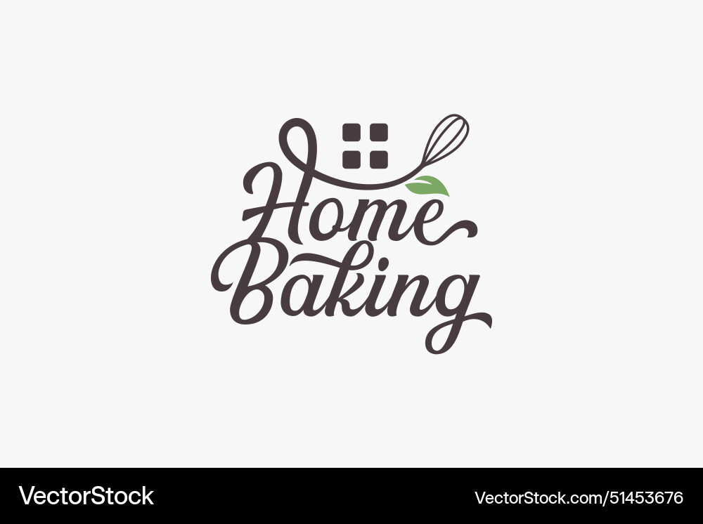 Home baking logo with a combination of whisk Vector Image