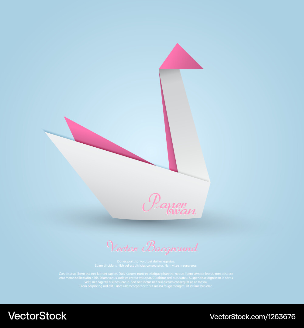Paper swan Royalty Free Vector Image - VectorStock