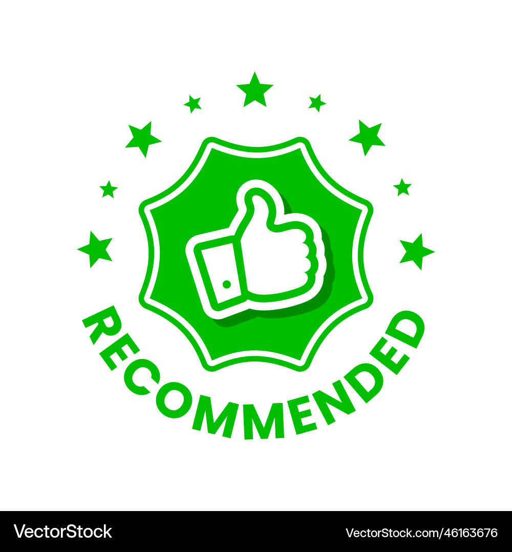 Recommendation Sticker - Thumb Up Royalty Free Vector Image