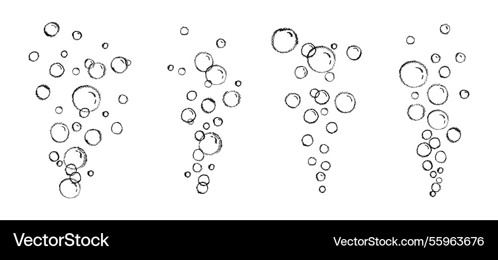 Set of soap or water bubbles drawing by chalk Vector Image
