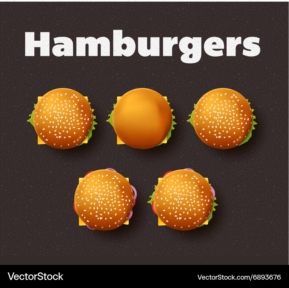 Burger Bun Top View Vector Images (over 320)