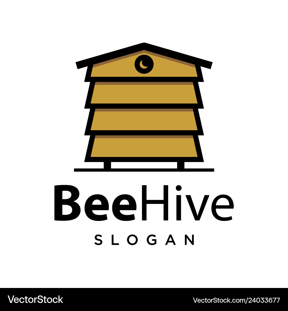 Bee hive logo design Royalty Free Vector Image