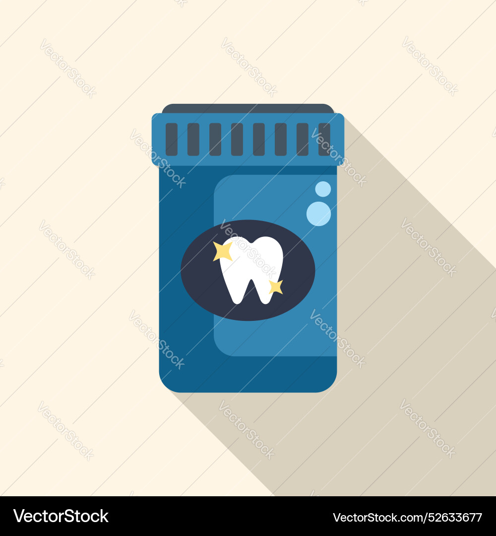 Blue container of tooth powder with shining Vector Image
