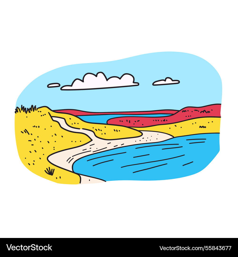 Cape cod national seashore in an doodle inca Vector Image