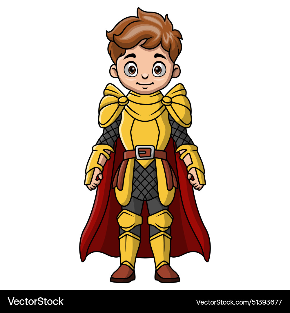 Cute boy cartoon wearing costume knight Royalty Free Vector