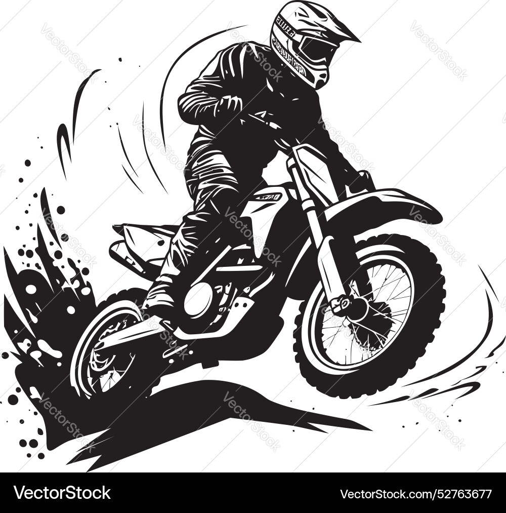 Dirt bike warrior rider logo icon off road Vector Image