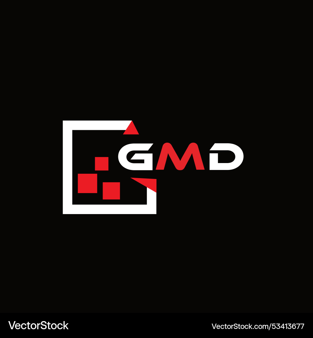Gmd creative minimalist letter logo unique Vector Image