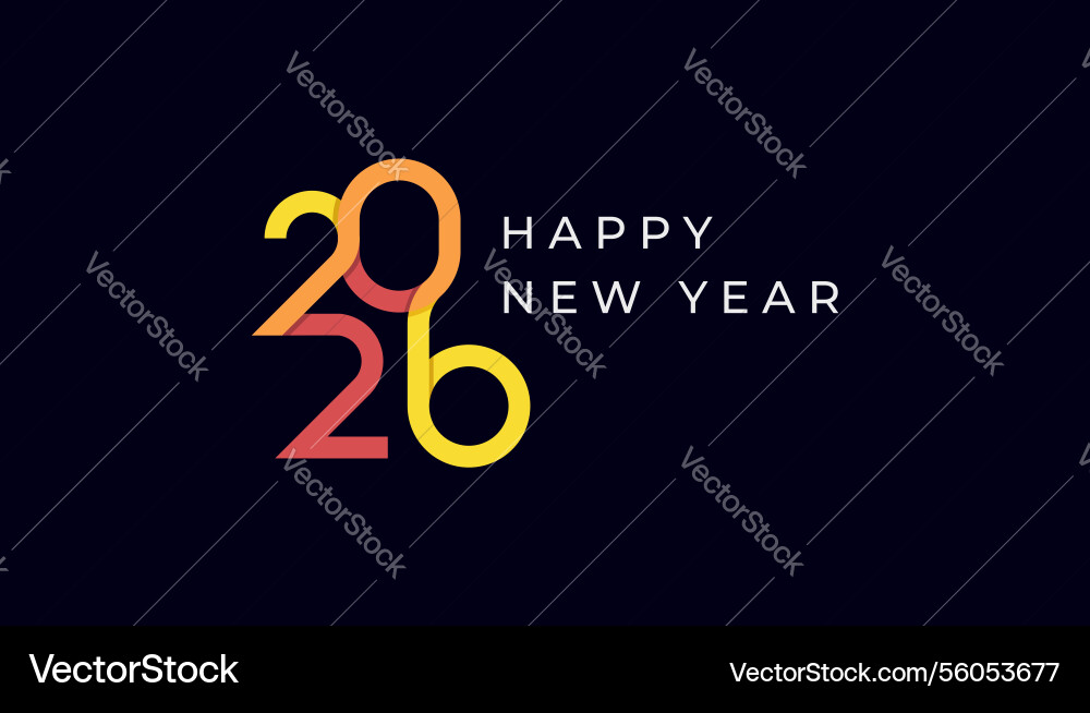 Happy new year 2026 minimal geometric style Vector Image