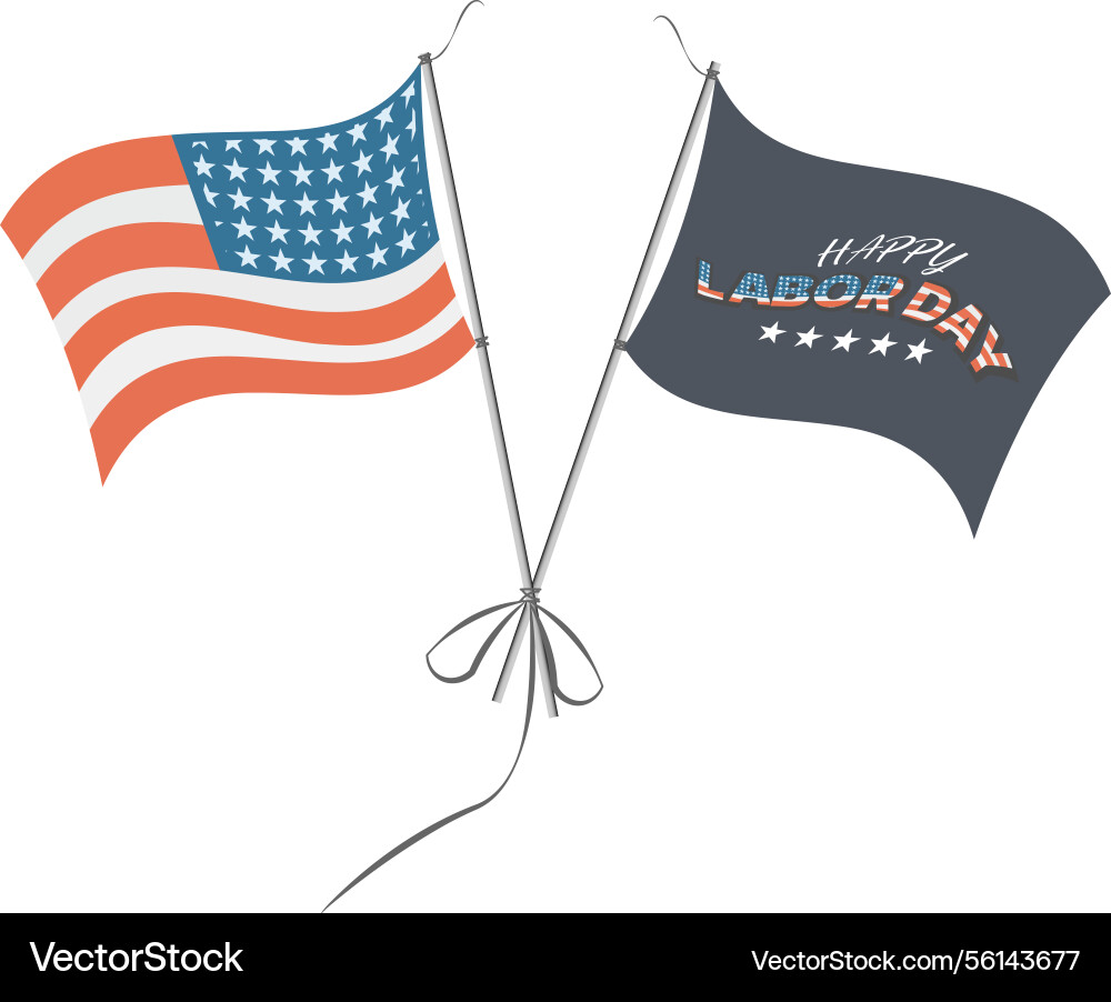 Labor day flags american and holiday celebration Vector Image