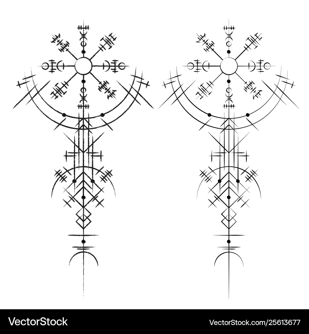 Magic ancient viking tattoo Royalty Free Vector Image