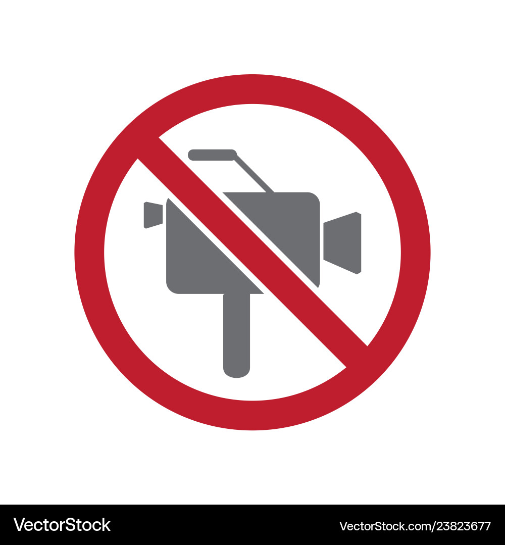 No camera allowed sign on white background Vector Image