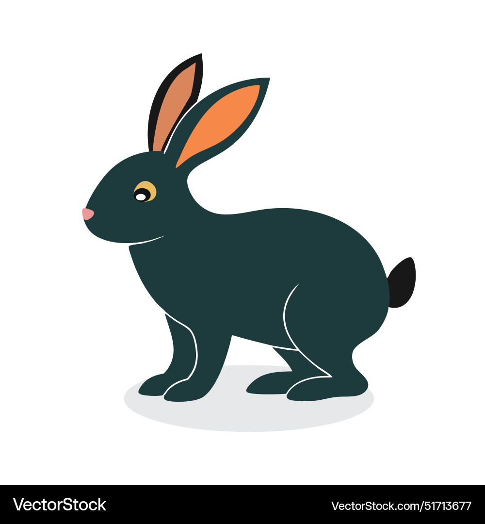 Rabbit animal isolated flat on white background Vector Image