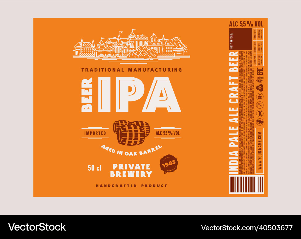 Template label for craft beer Royalty Free Vector Image