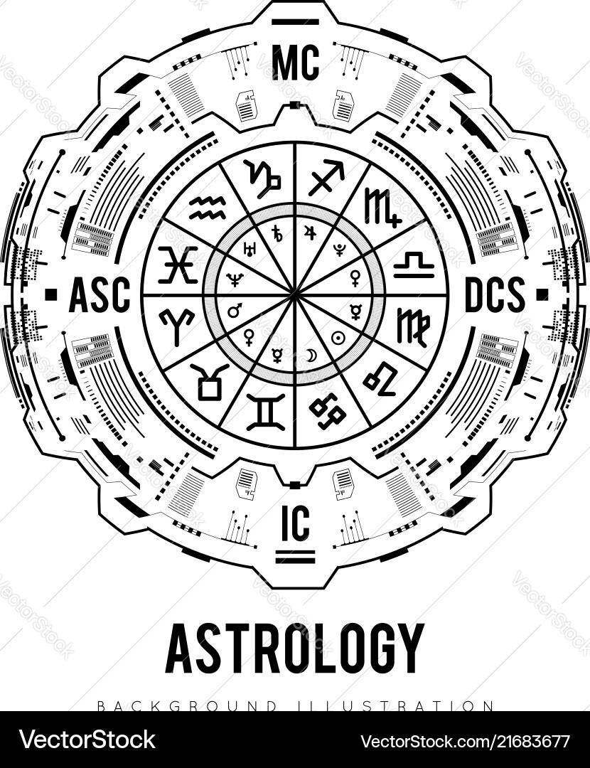 Zodiac Chart Astrology Background Royalty Free Vector Image