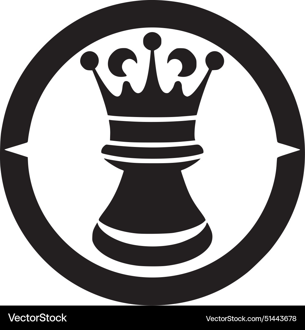 Chess - minimalist and flat logo Royalty Free Vector Image