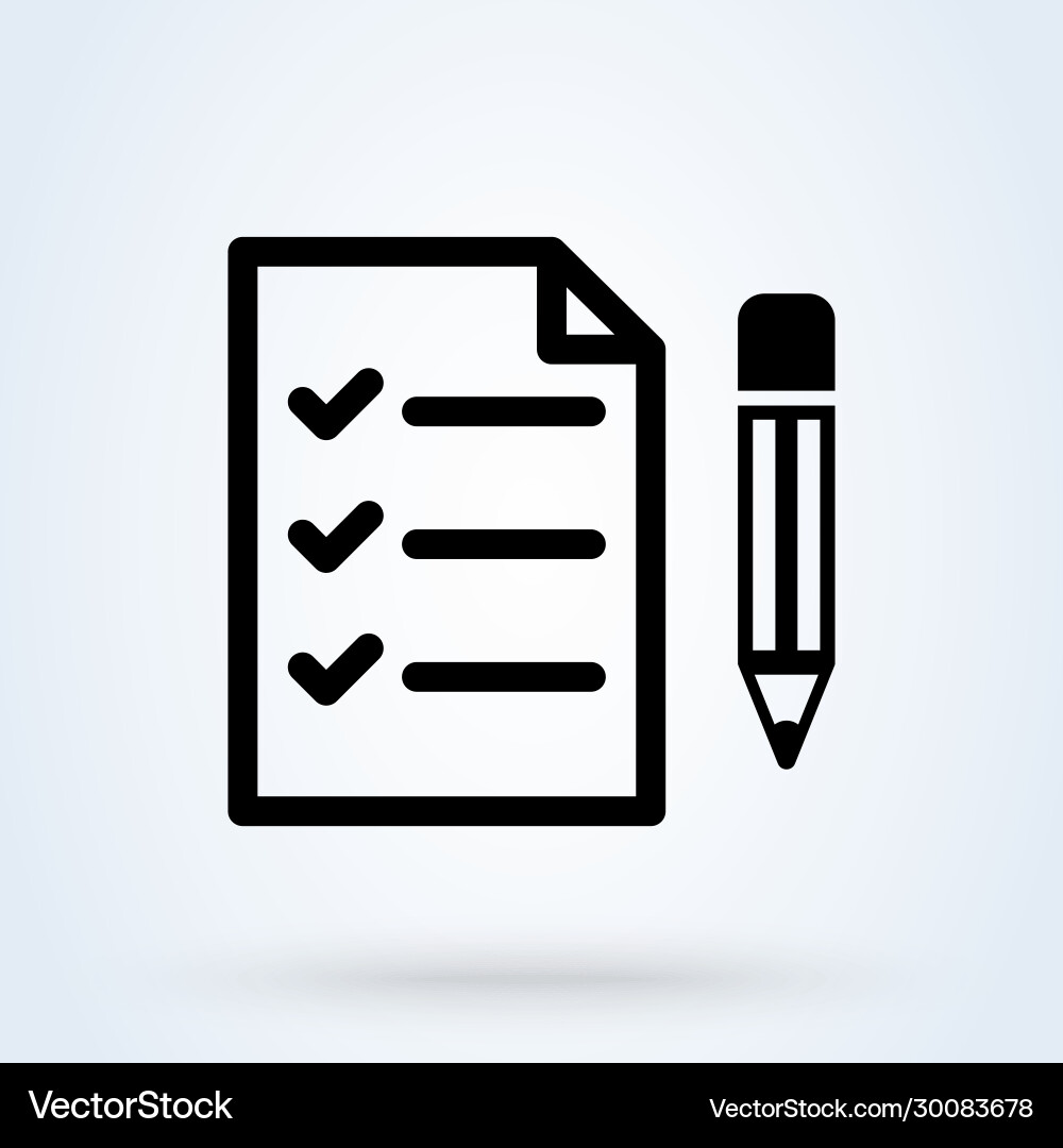 Clipboard Pencil Task List Icon Royalty Free Vector Image