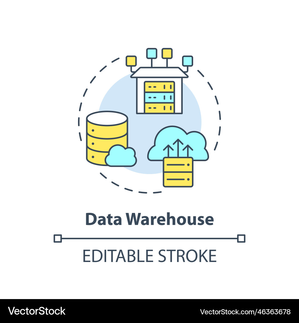 Data Warehouse Icon - Concept Royalty Free Vector Image