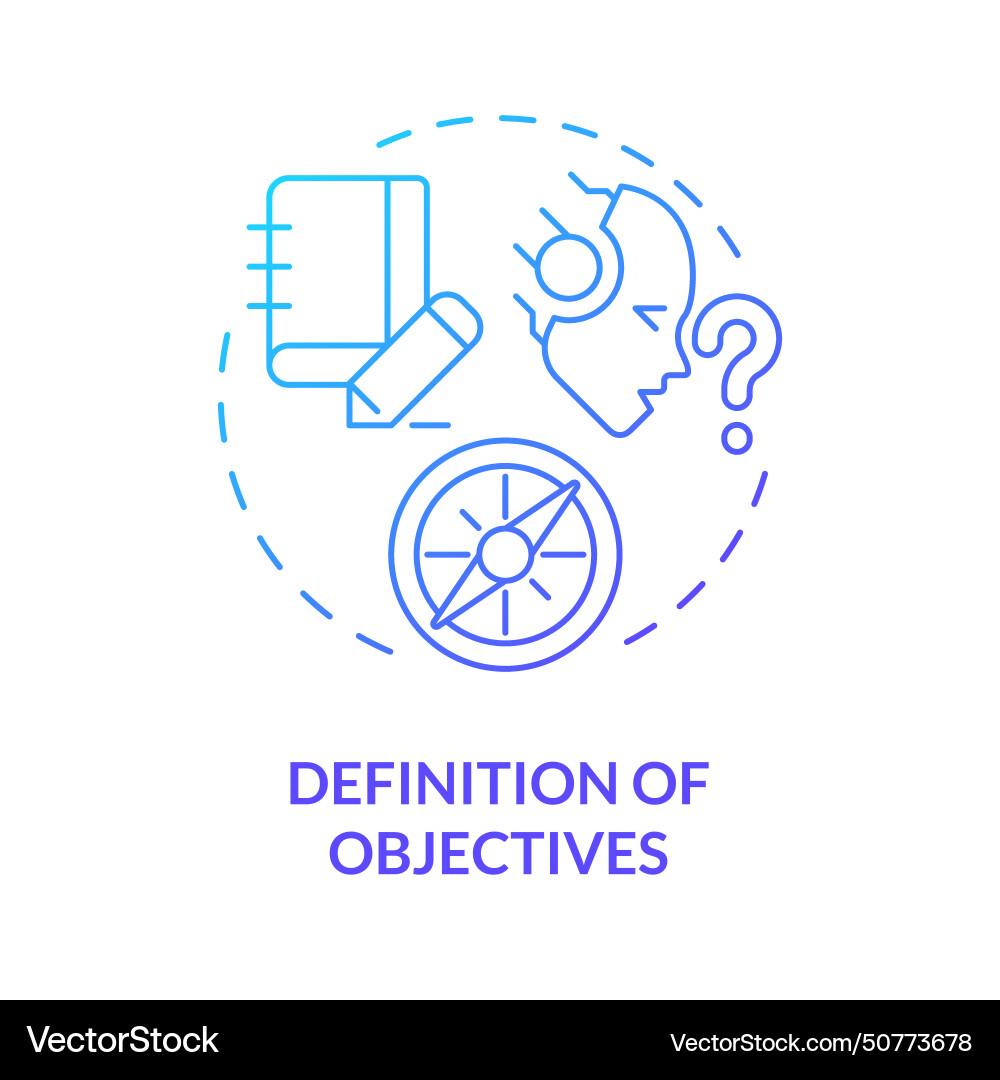 Definition of objectives blue gradient concept Vector Image