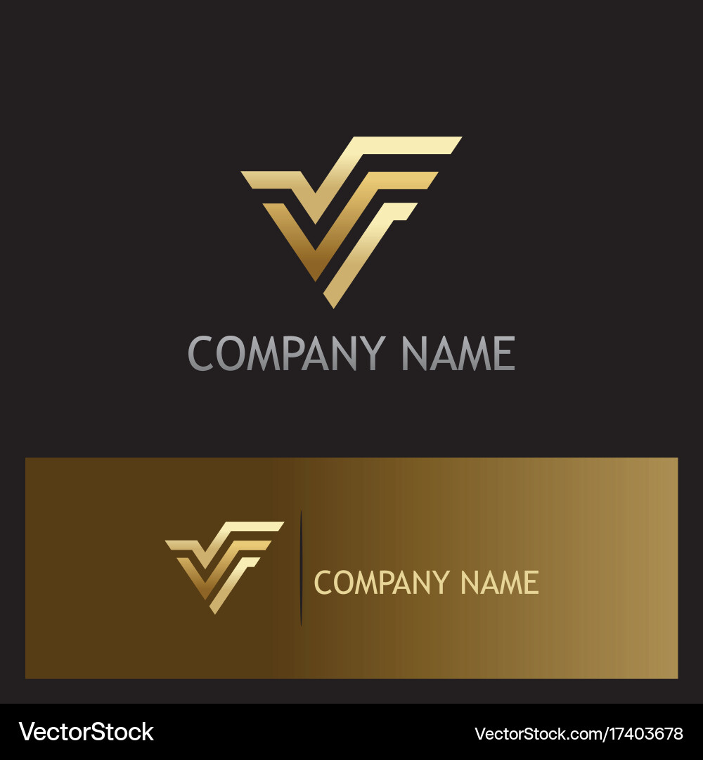 Gold V Letter Logo Royalty Free Vector Image - VectorStock
