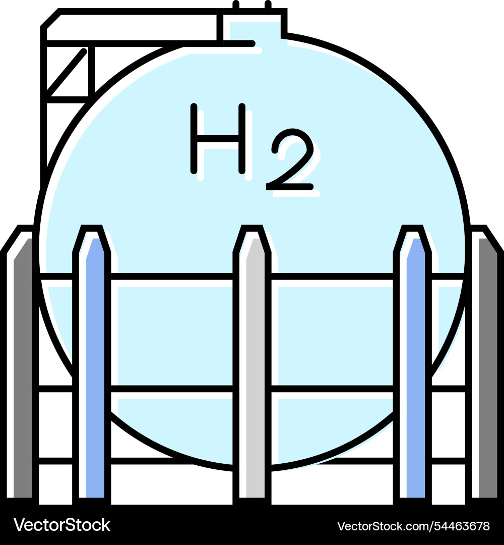Hydrogen tanks energy color icon Royalty Free Vector Image