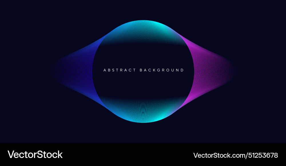 Neon lighted circular curve shaped circle Vector Image