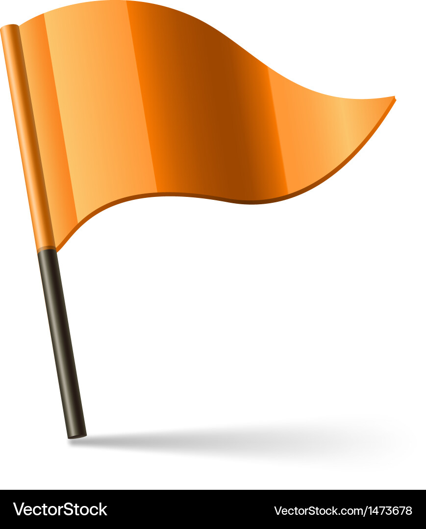 Orange Triangular Flag Royalty Free Vector Image