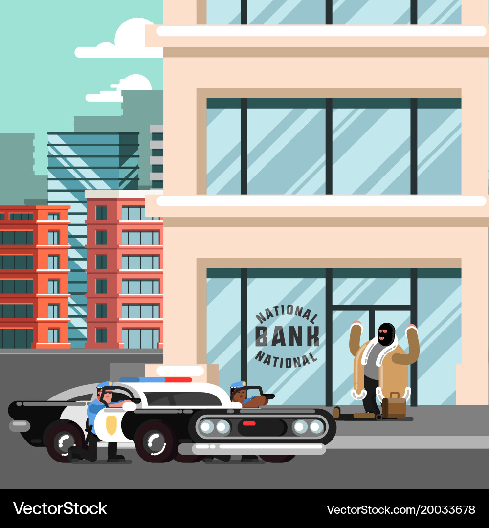 Police apprehend a criminal Royalty Free Vector Image
