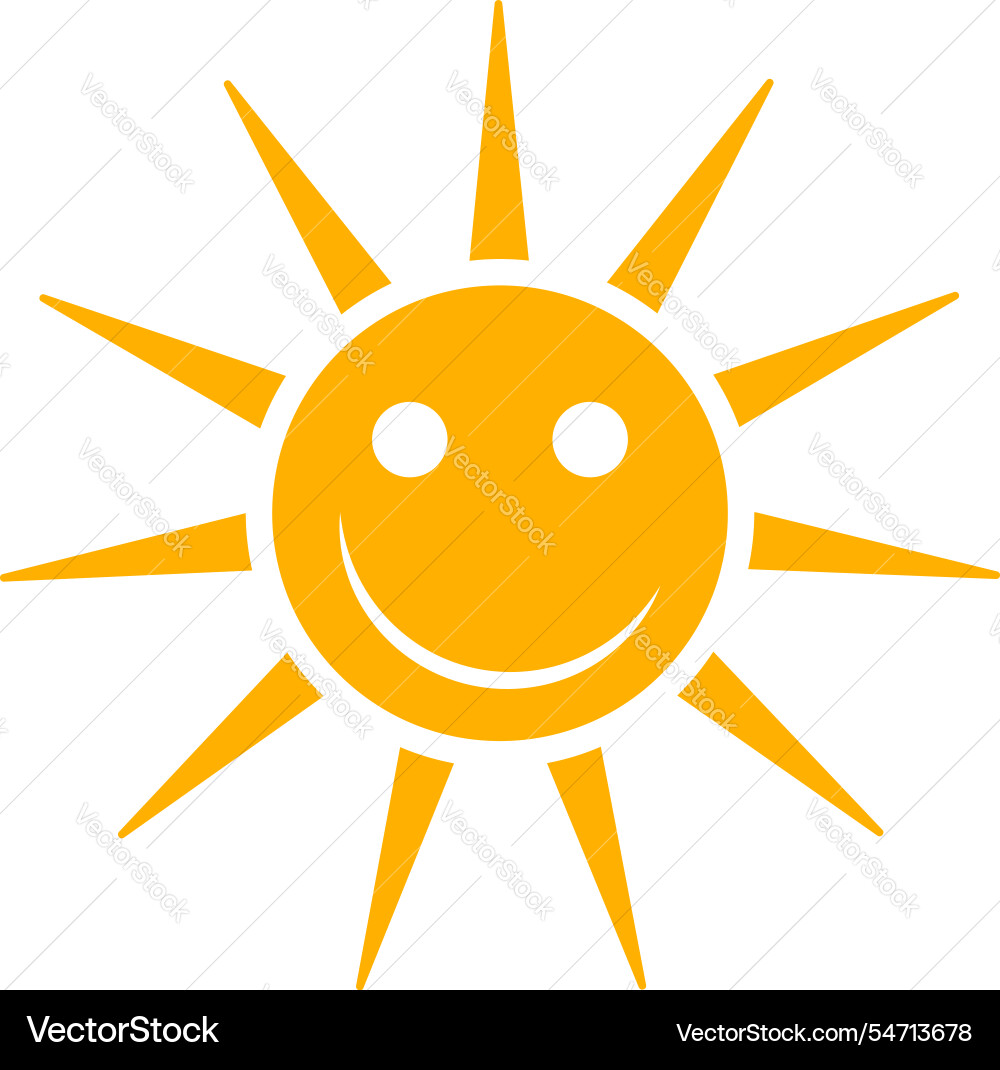 Smiling sun icon Royalty Free Vector Image - VectorStock
