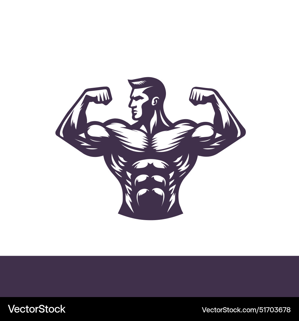 Strong gym man logo Royalty Free Vector Image - VectorStock