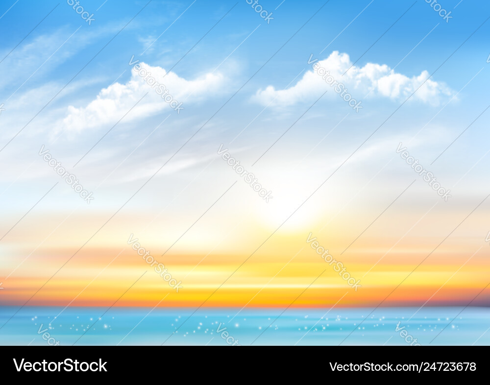 Sunset sky background with transparent clouds Vector Image