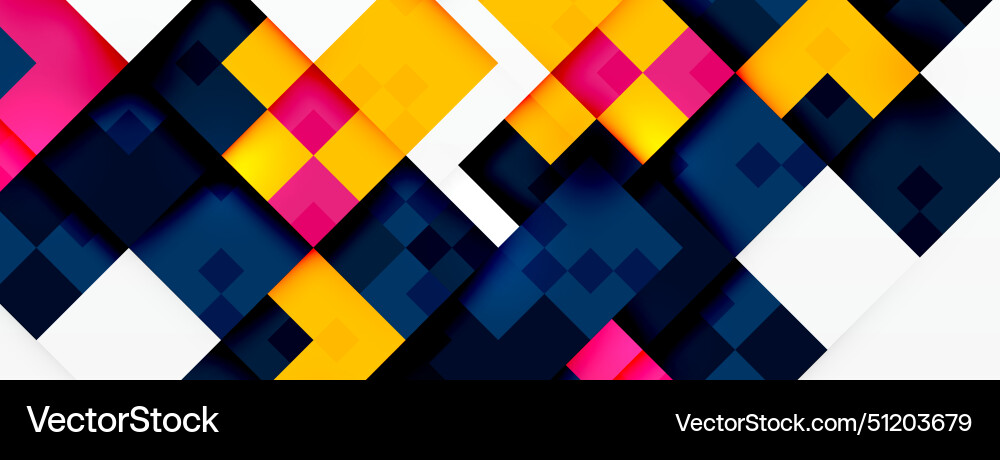 A colorful geometric pattern of squares on white Vector Image