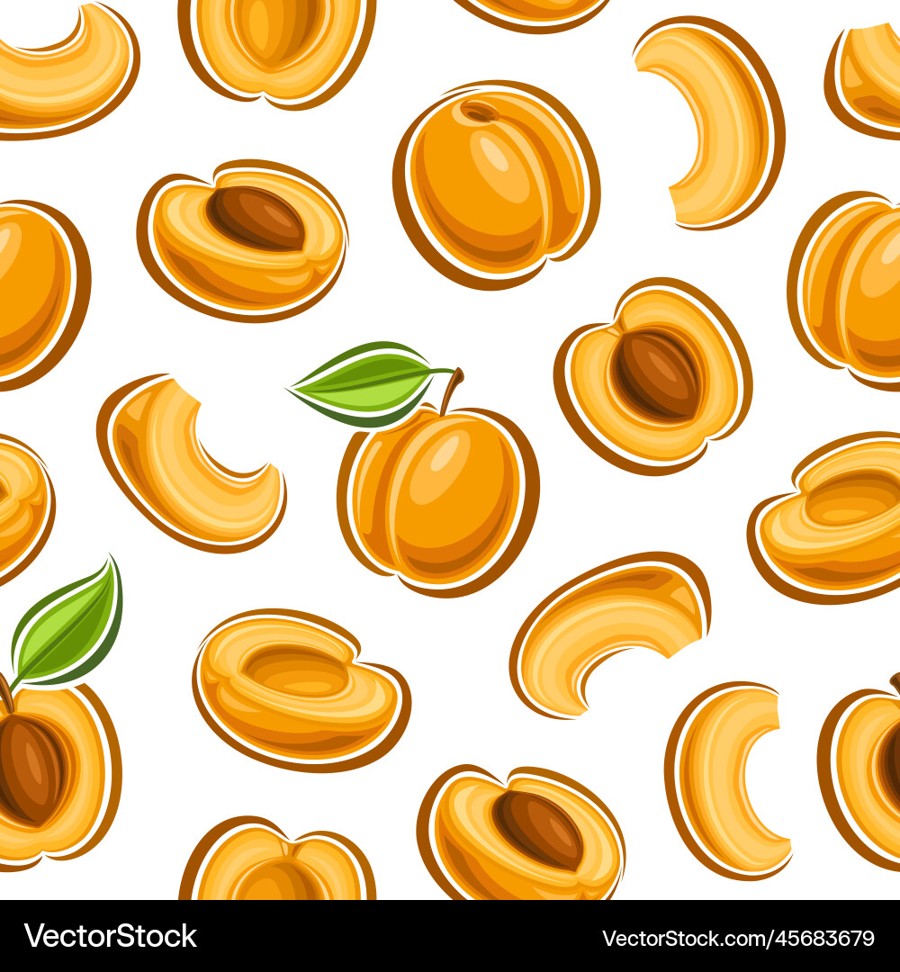 Apricot seamless pattern Royalty Free Vector Image