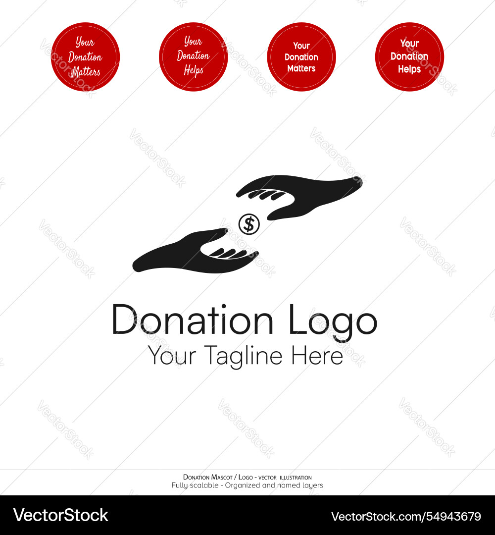 Creative and professional donation logo Royalty Free Vector