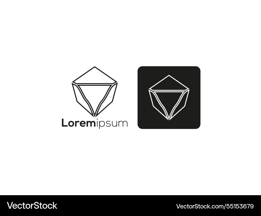 Creative simple elegant geometric minimalist logo Vector Image