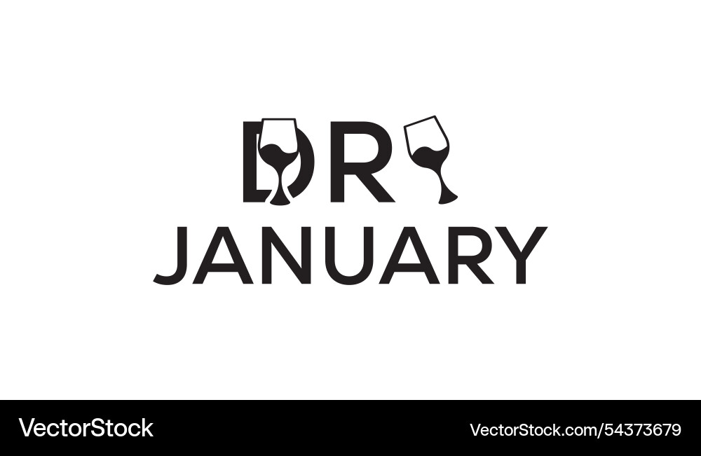 Dry january alcohol-free challenge for one month Vector Image