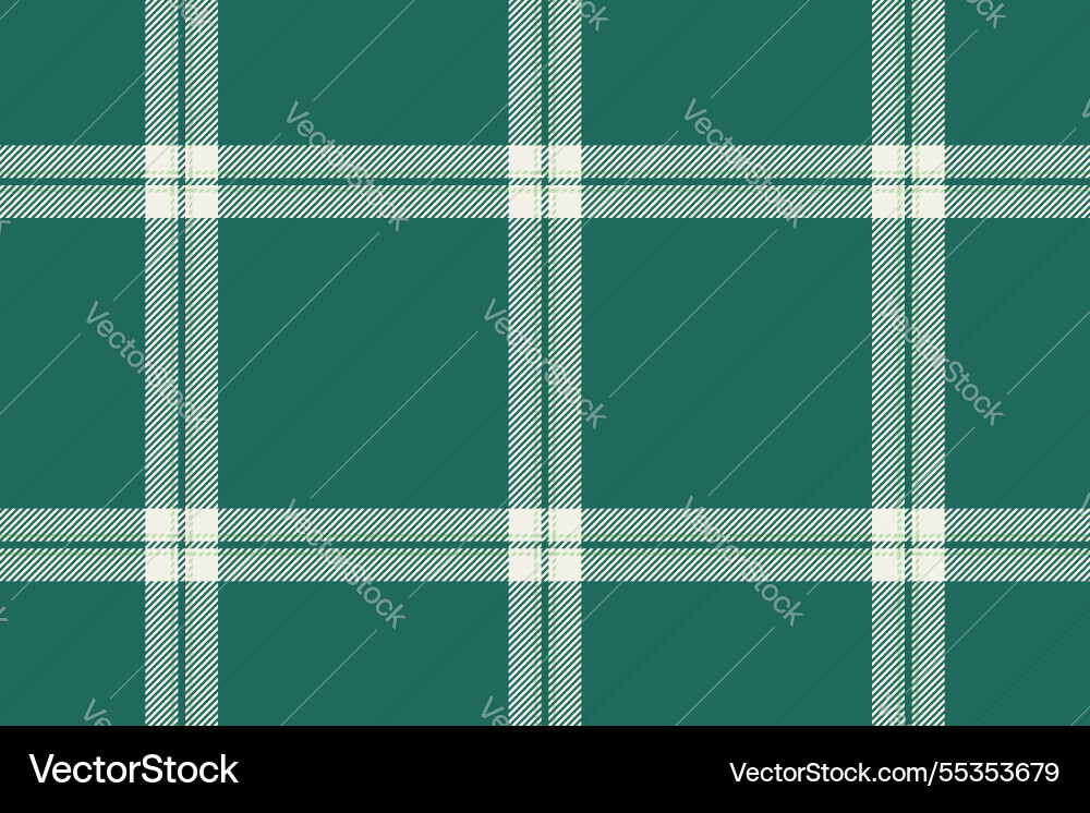 Elegant teal and cream plaid pattern perfect for Vector Image