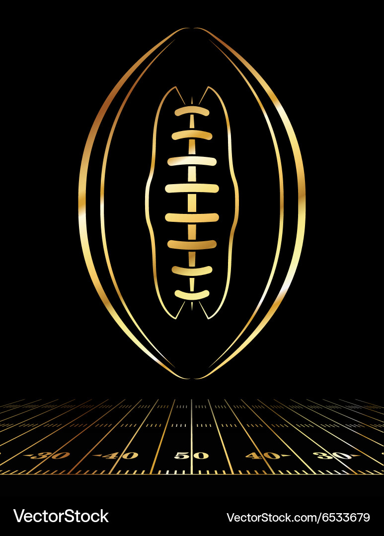 Golden american football vertical Royalty Free Vector Image