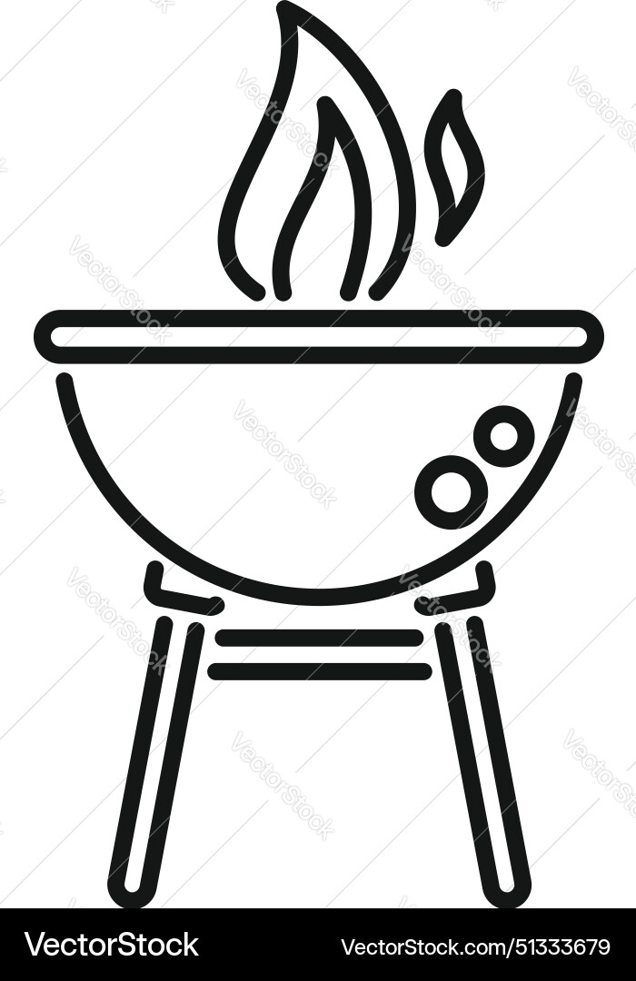 Line art barbecue grill icon Royalty Free Vector Image
