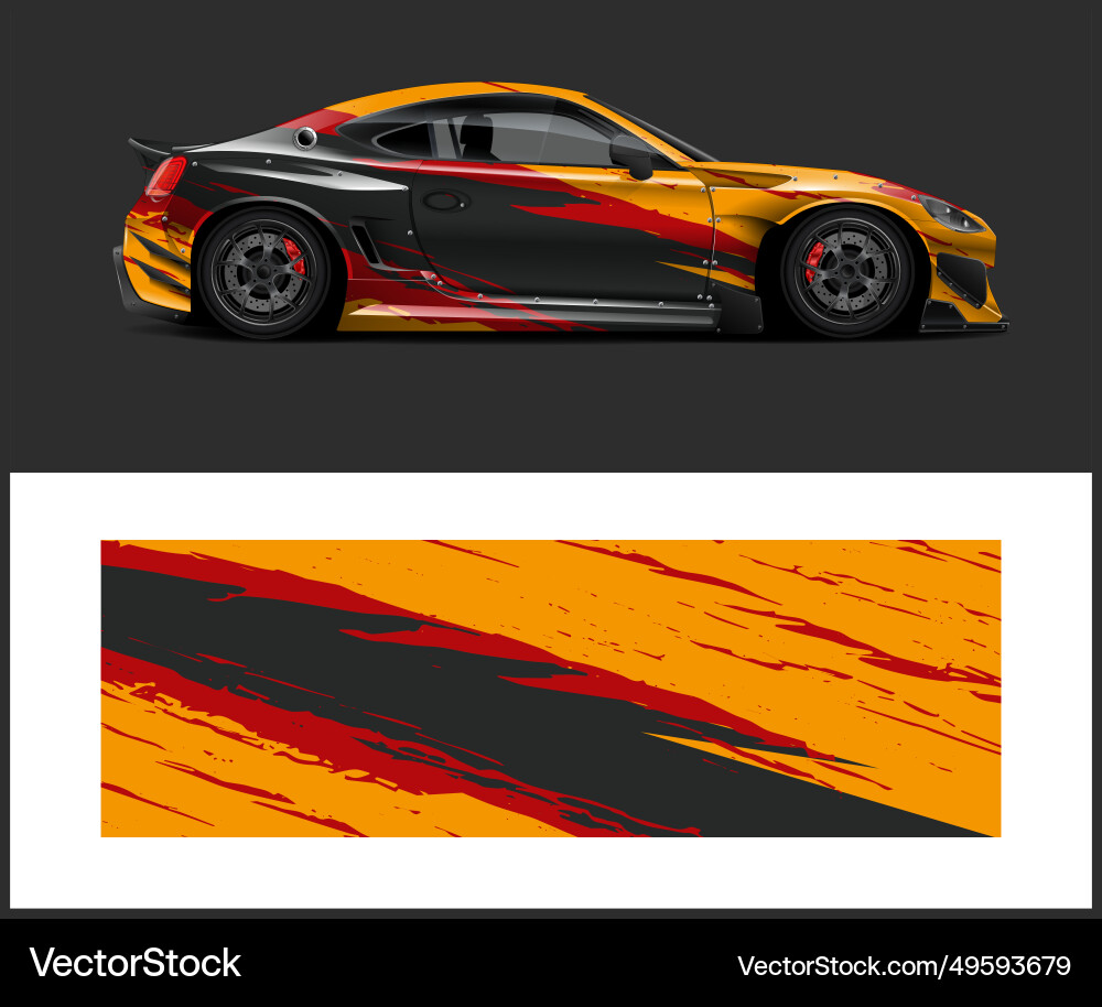 Racing car wrap design sports Royalty Free Vector Image