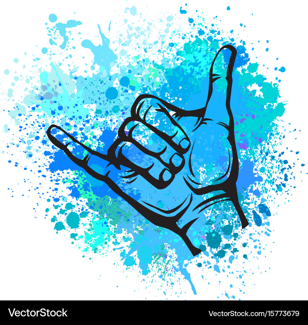 Shaka hand sign Royalty Free Vector Image - VectorStock