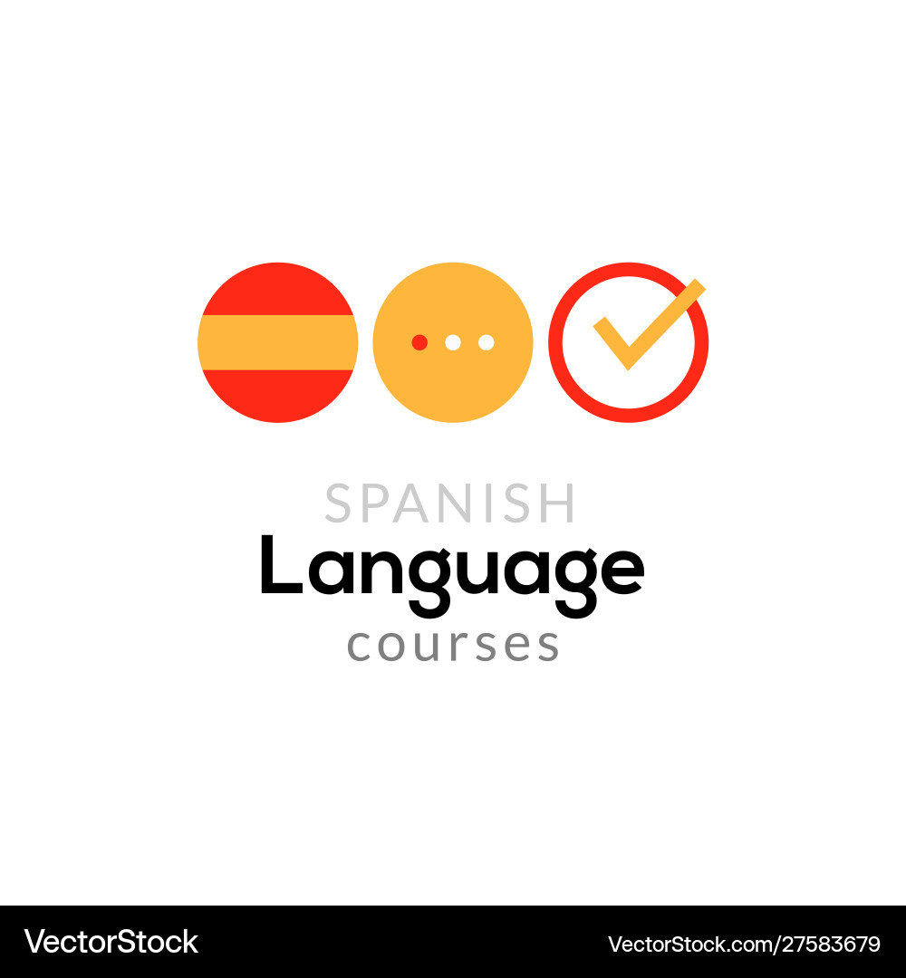 Spanish language school logo course concept Vector Image